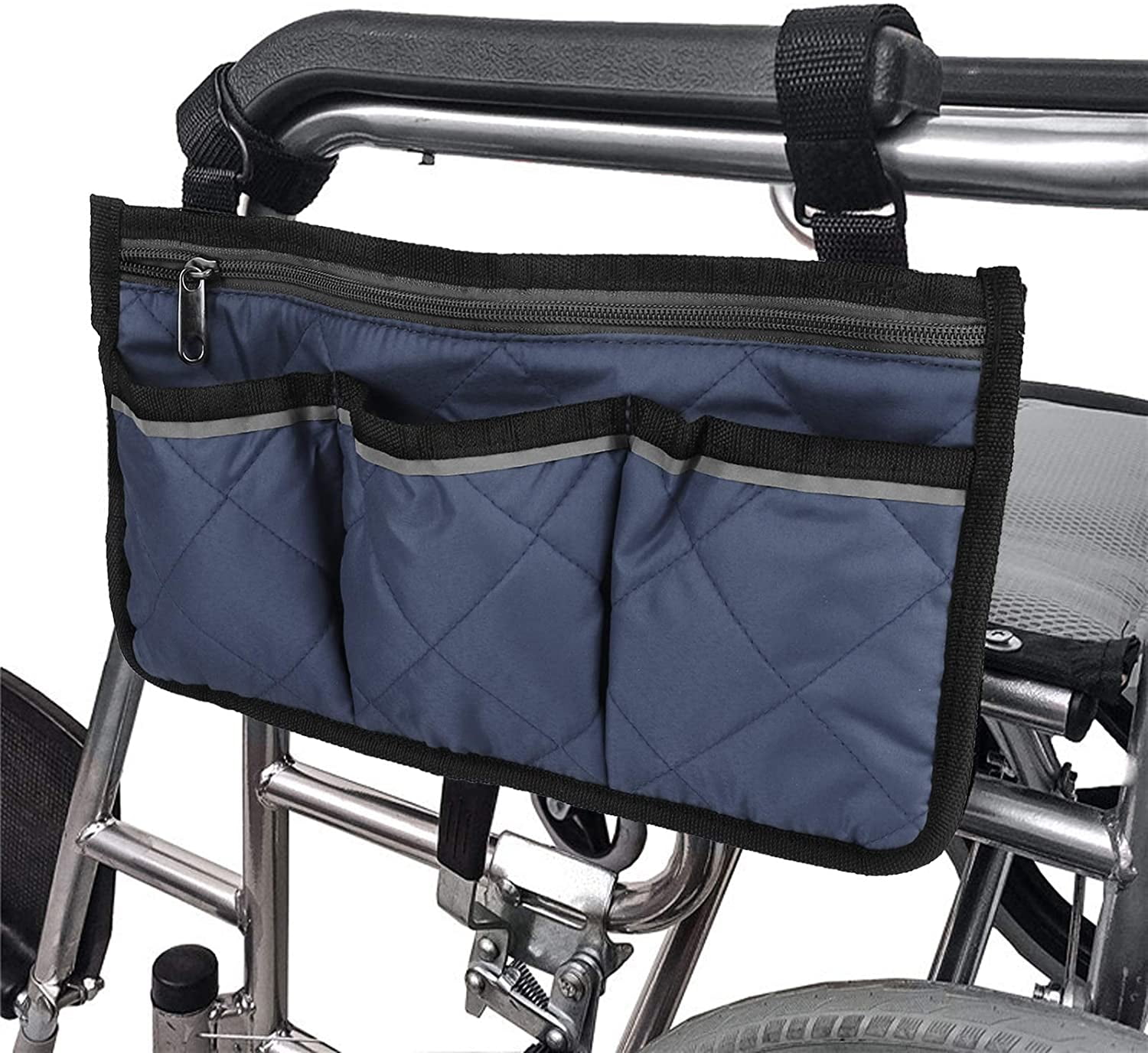 Walker Bag with 3 Open Pockets Large Capacity Storage Pouch Wheelchairs ...