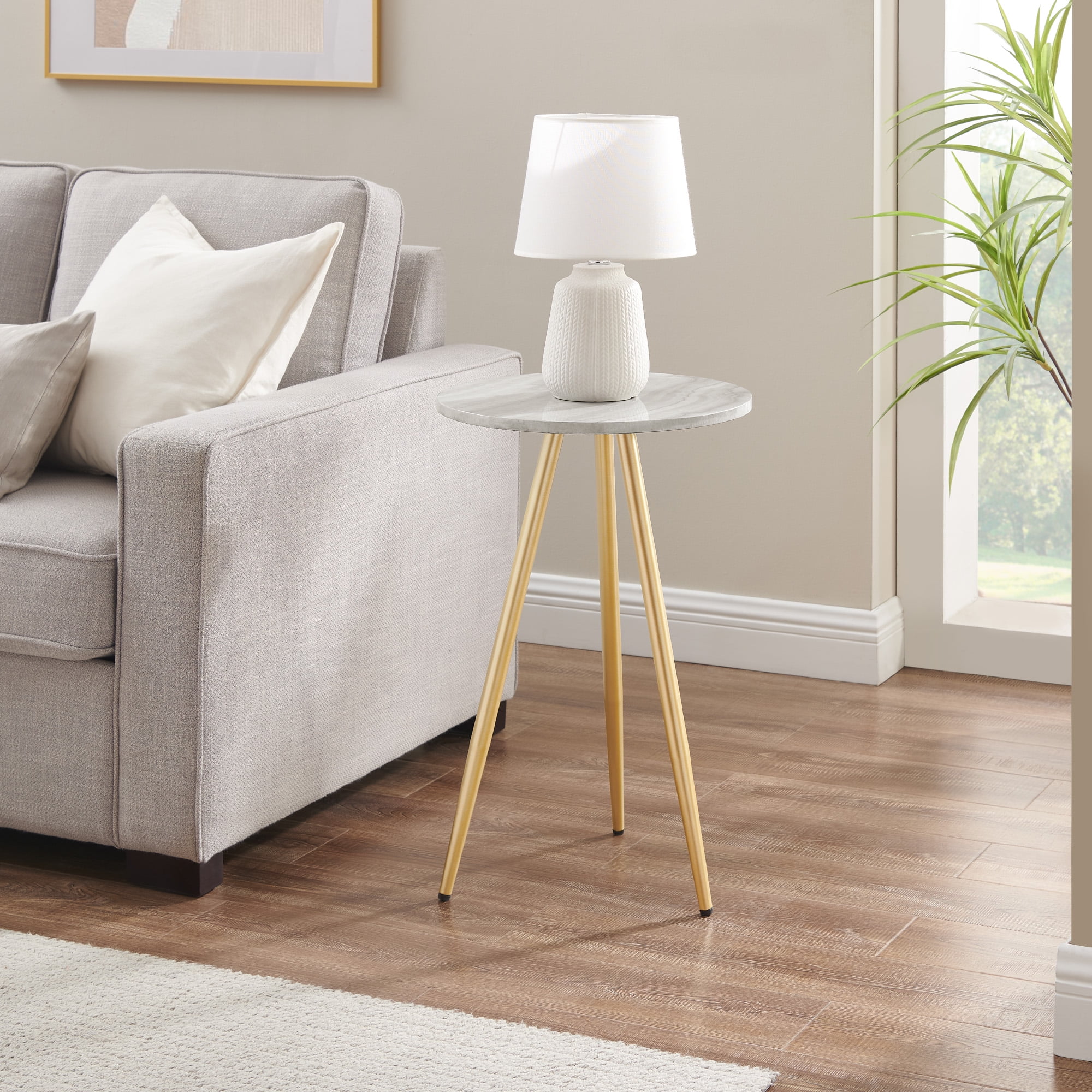 Free Shipping! Walker Edison 16” Modern Glam Tapered 3-Leg Side Table ...