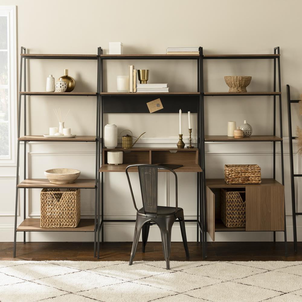 3-Piece Home Office Desk Set in Mocha - Walmart.com