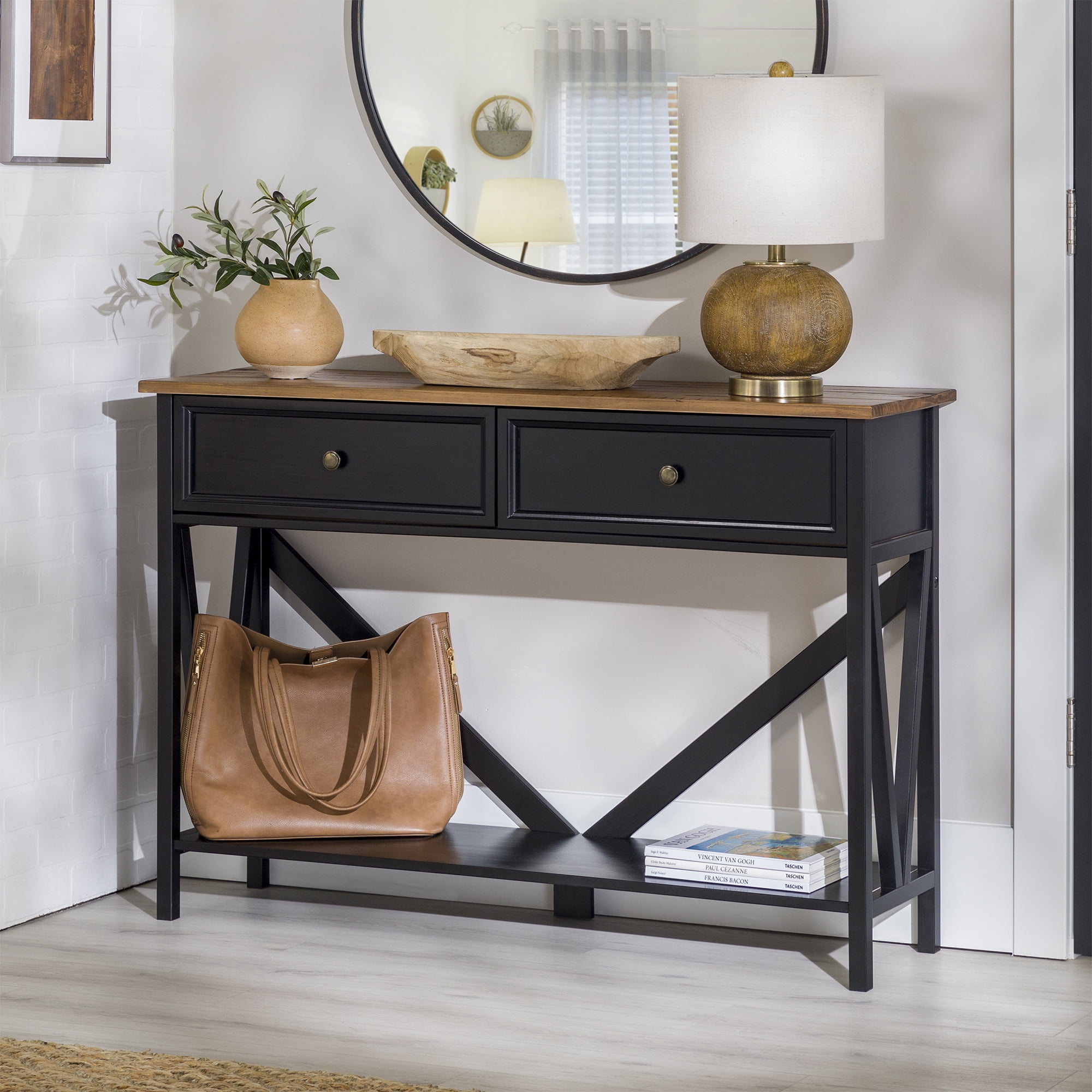 Free Shipping! Walker Edison 48‚Äù Coastal Distressed 2-Drawer Entry ...