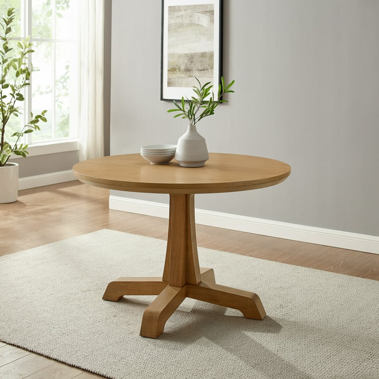 Oak Round Pedestal Dining Table