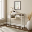 Walker Edison 42" Metal and Wood Console Table with Tiered Shelves ...