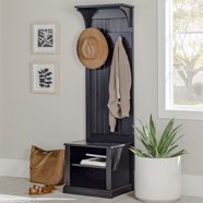 Woven Paths Modern Hall Tree with Bench and 5 Shelves, Reclaimed ...