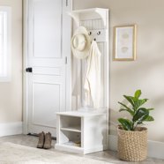 Woven Paths Modern Hall Tree with Bench and 5 Shelves, Reclaimed ...