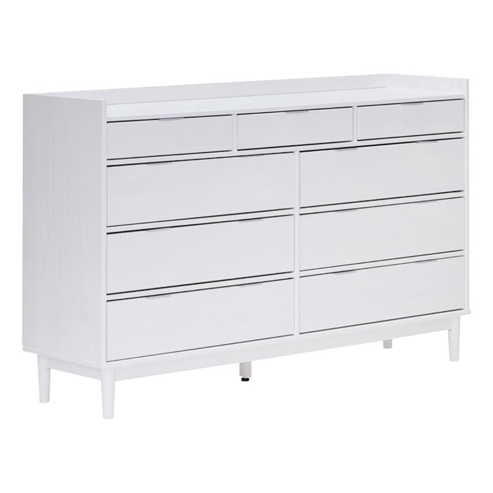 Walker Edison Lee 9-Drawer Solid Wood Dresser, White, 60" - Walmart.com