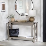 Sauder International Lux Metal Frame Console Table, Sindoori Mango ...