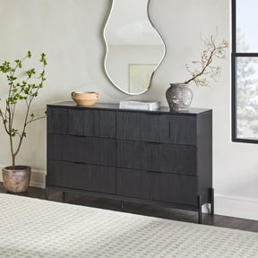 Walker Edison Modern 6-Drawer Dresser, Sleek Riviera Finish, Cut-Out ...