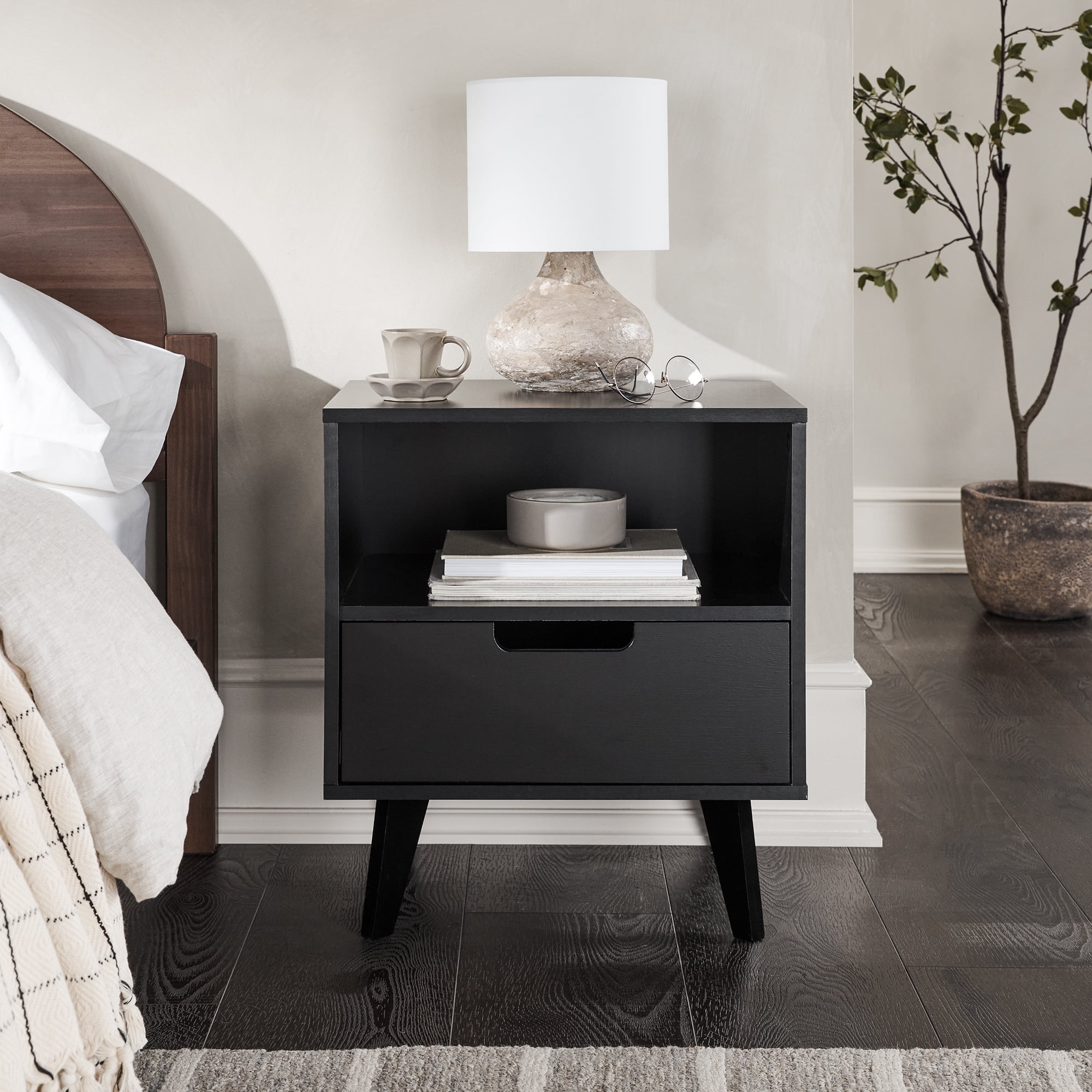Walker Edison Mid-Century Modern Nightstand - Walmart.com