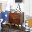 Walker Edison Modern Curved Wood 2 Drawer Nightstand, 2-Pack, Coastal ...