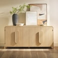 Walker Edison Modern 64" Sideboard with Rounded Edges, Coastal Oak ...