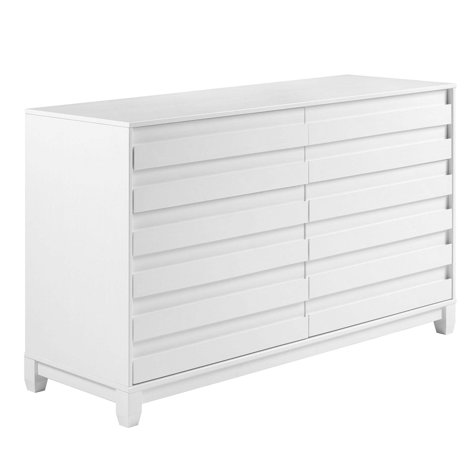 Walker Edison Modern Channel Pull 6-Drawer Solid Wood Dresser 58 Inch ...