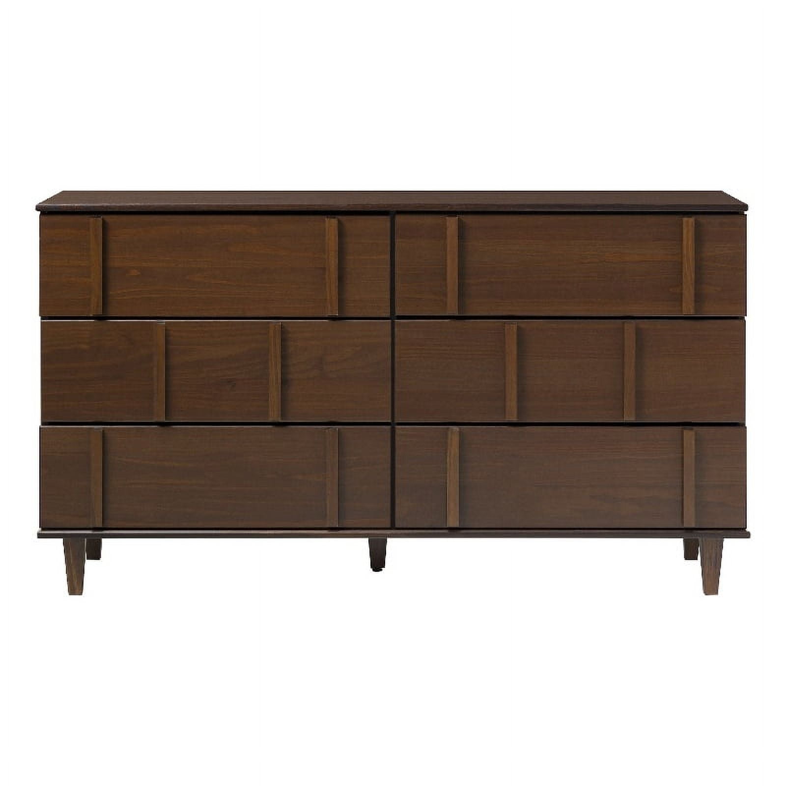 Walker Edison Modern Detailed 6-Drawer Solid Wood Dresser 60 Inch ...