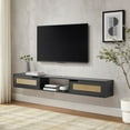 Manor Park Modern Rattan-Door Floating TV stand for TVs up to 80 ...