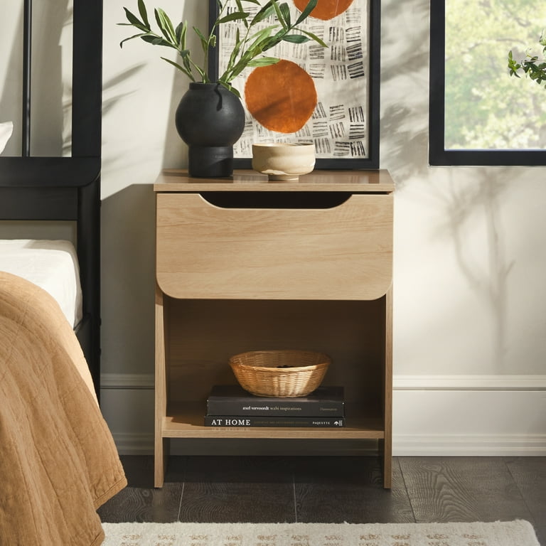 Walker Edison Modern Scandi 1 Drawer Nightstand Riviera Walmart