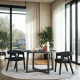 Walker Edison Modern Boucle Rounded Back Dining Chair - Black (Set of 2 ...