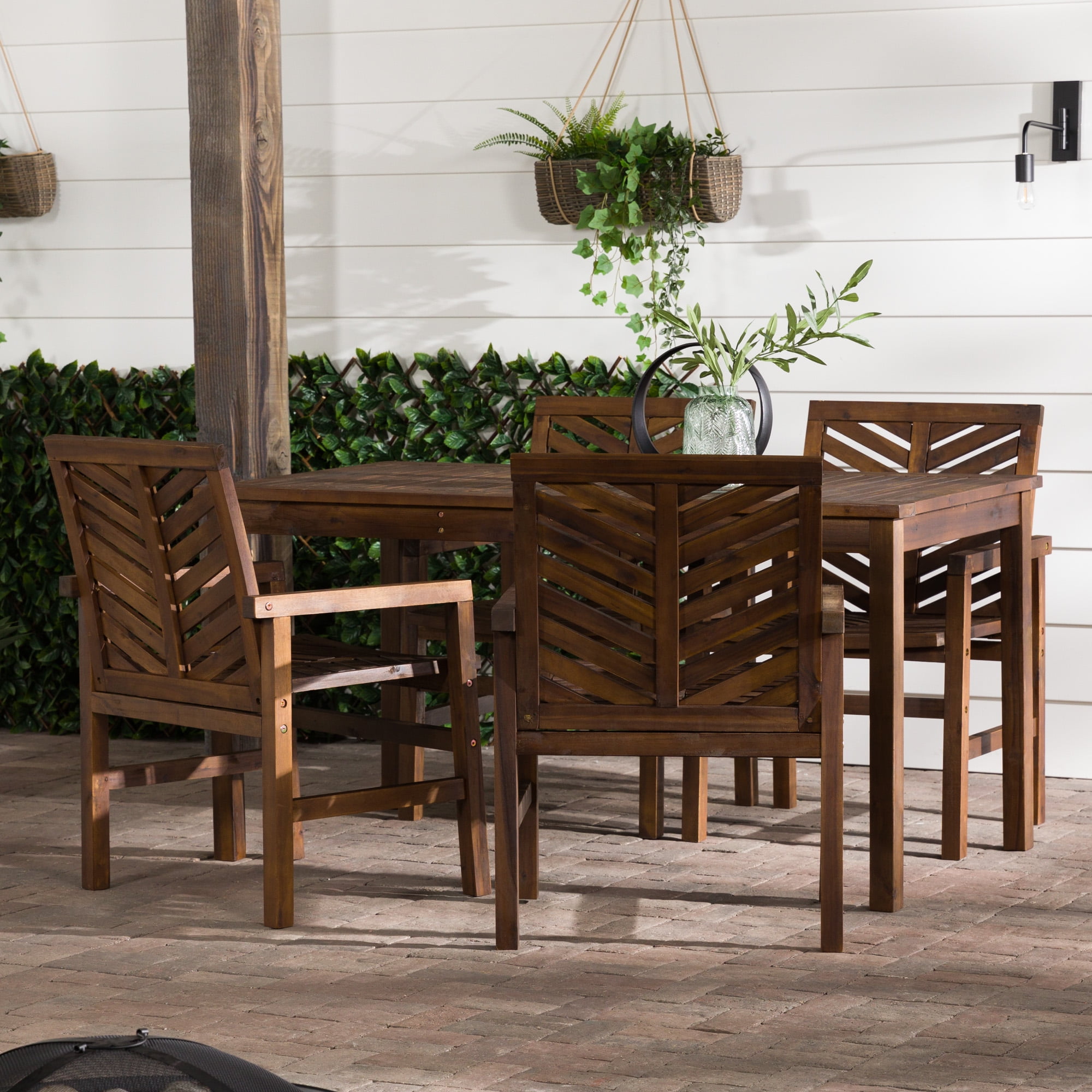 Walker Edison Outdoor Patio Dining Set, 5 Piece, Multiple Colors and ...