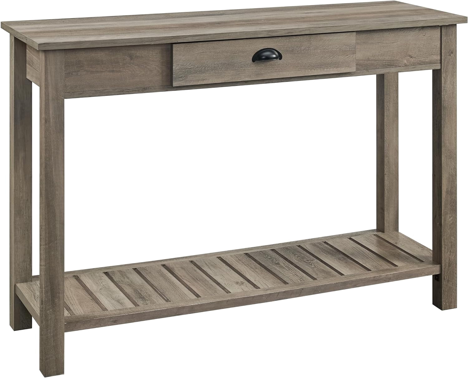 Walker Edison Rustic Wood Farmhouse Entryway Accent Table with Storage ...