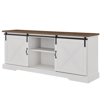 Harrison White Modern Farmhouse Sliding Door TV Stand by Walker Edison ...