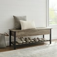 Walker Edison Storage Bench Grey Wash