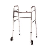 Walker Folding Deluxe 2 Button with Front 5" Wheels, Adjustable Height ...