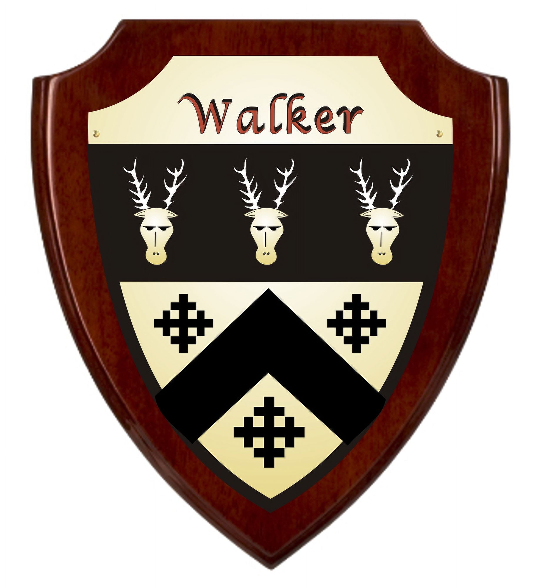 Walker Irish Coat of Arms Shield Plaque - Rosewood Finish - Walmart.com