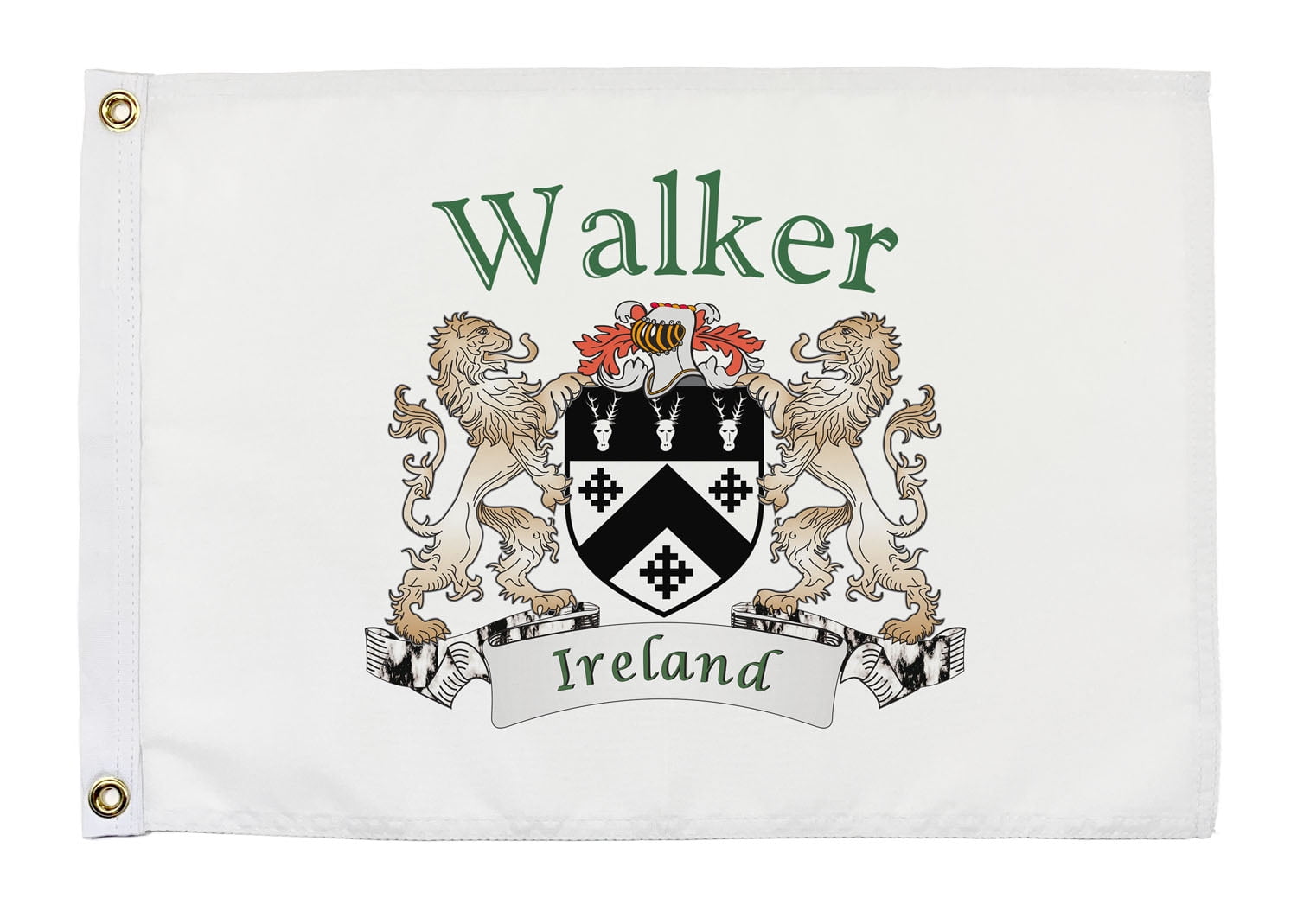 Walker Irish Coat of Arms Small White Flag - 16"x10.5" inches - Walmart.com