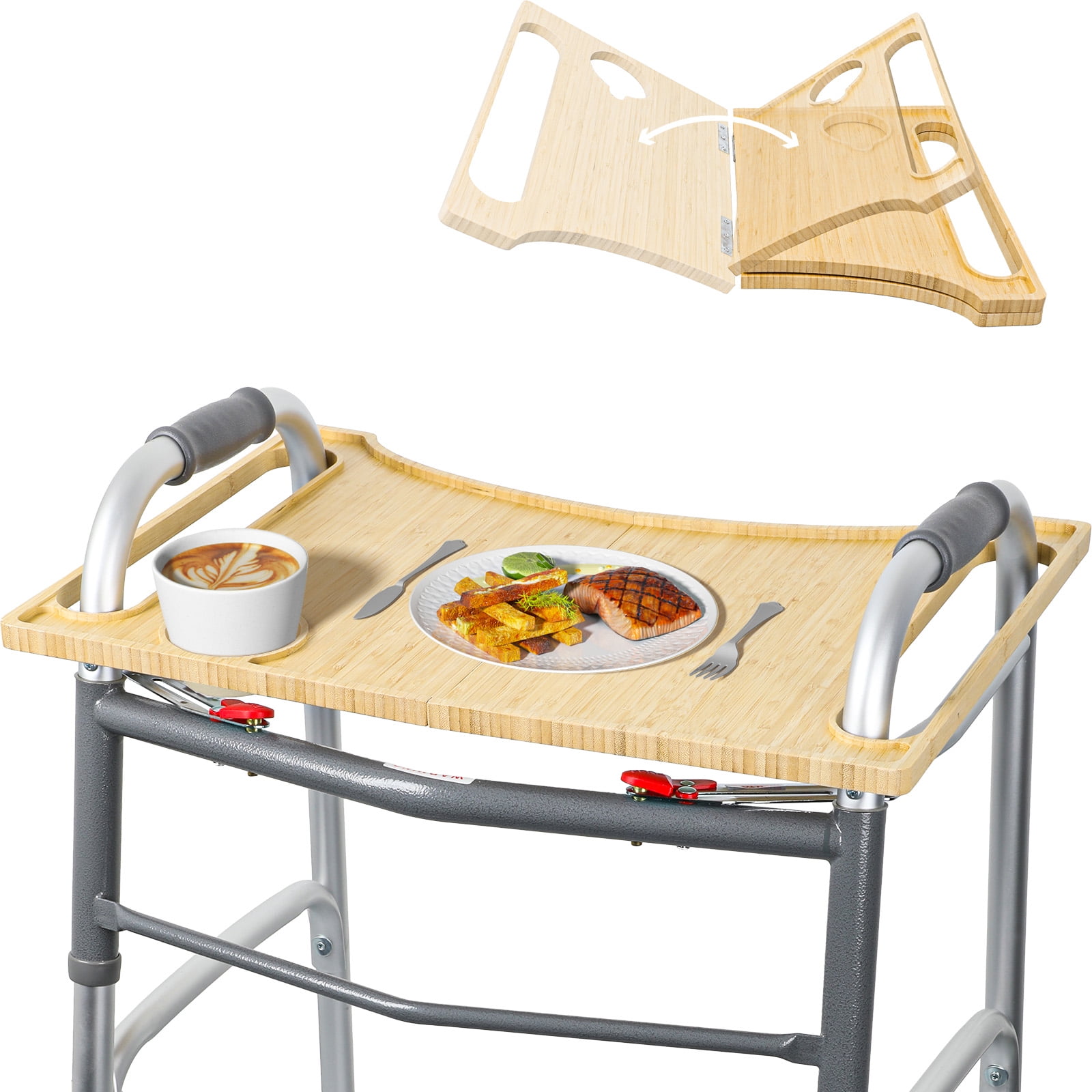 Walker Tray Table with Cup Holder Mobility Table Tray for Folding ...