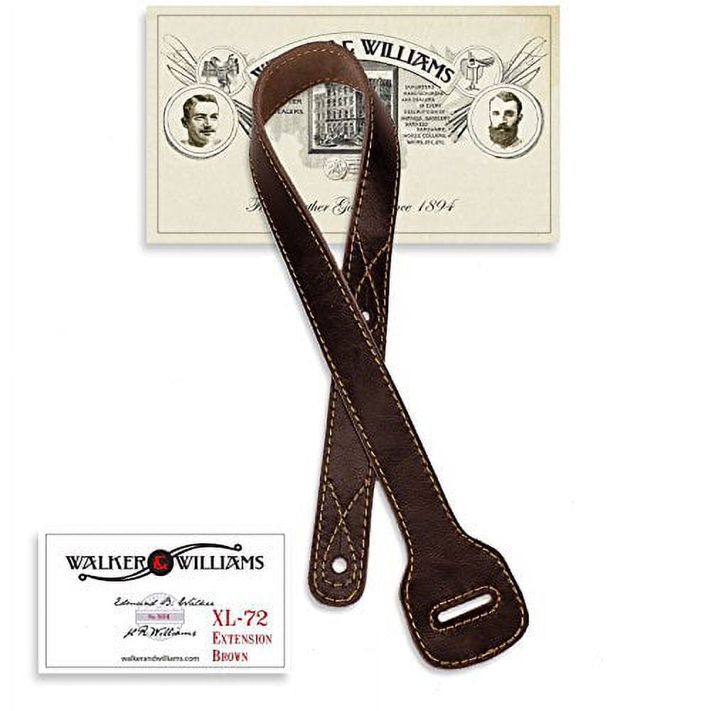 Walker & Williams XL-72 Dark Brown Guitar Strap Extender Lengthens W&W ...
