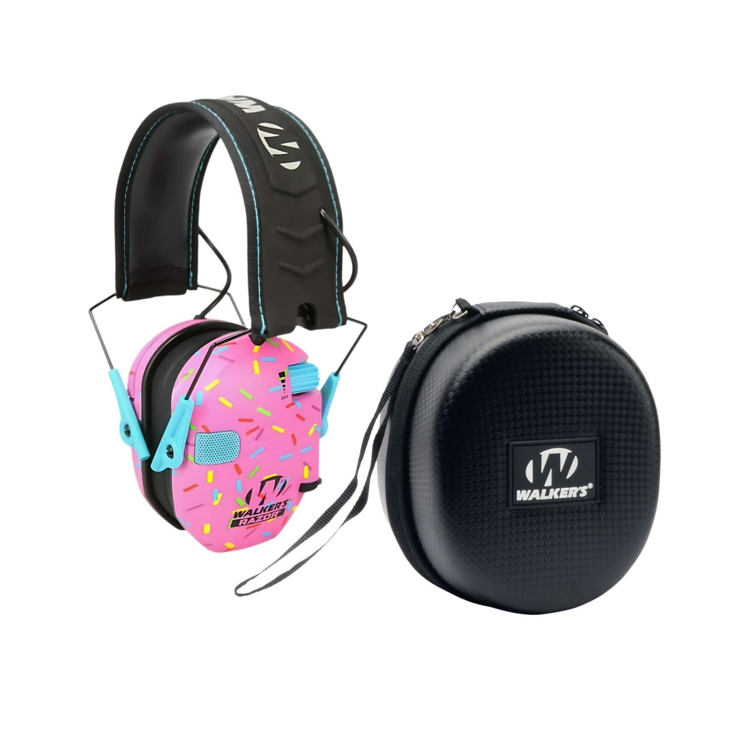 Walker's Razor Slim Electronic Ear Muffs (Pink Sprinkles) Bundle with ...