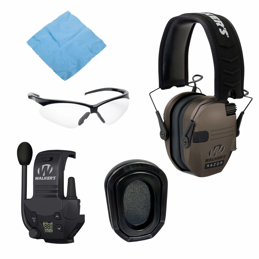 Walker's Razor Slim Electronic Earmuffs (Flat Dark Earth) Bundle with ...