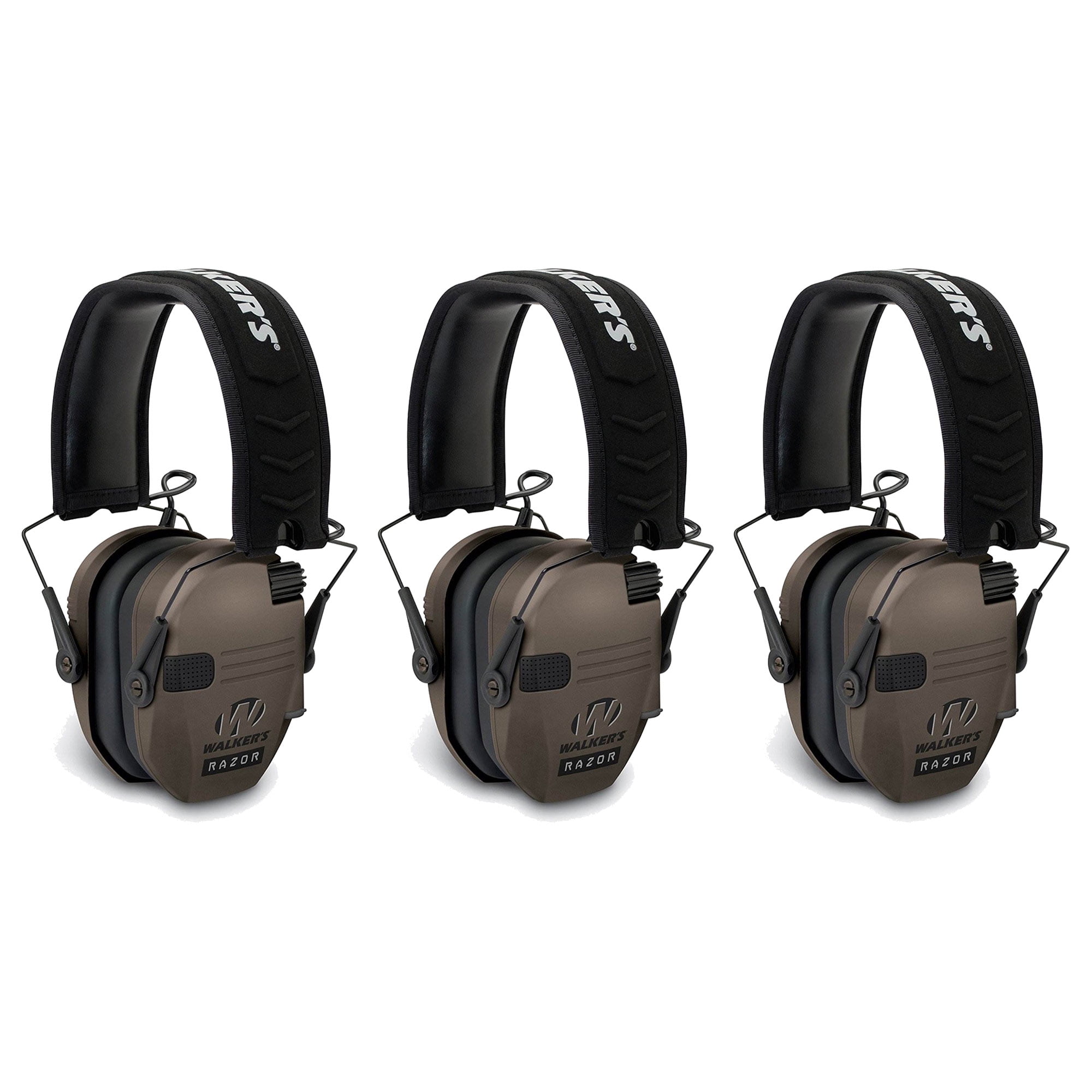Walker's Razor Slim Electronic Folding Hearing Protective Muffs (3 Pack ...