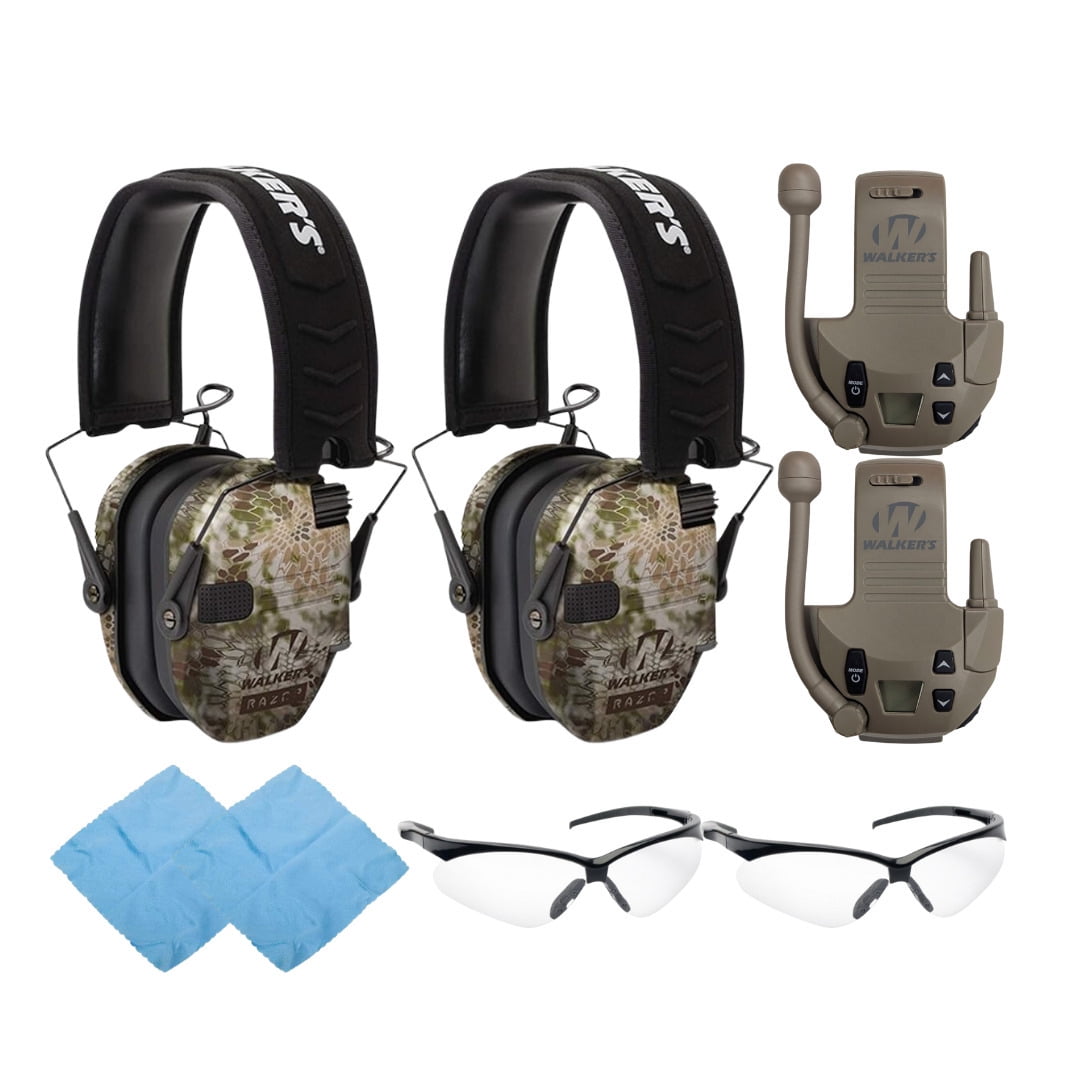 Walker’s Razor Slim Electronic Muff (Kryptek Camo, 2-Pack) Bundle with ...
