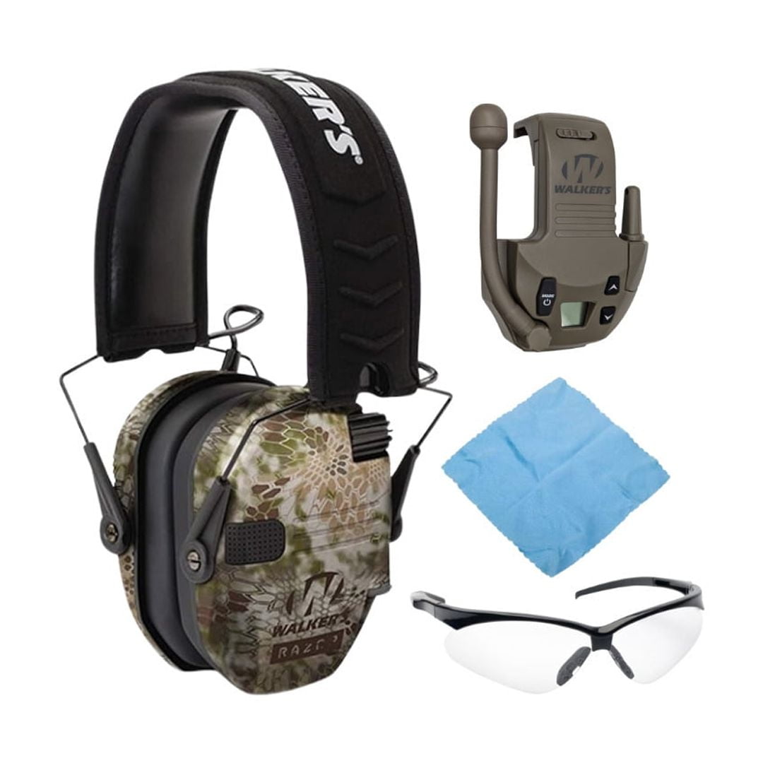 Walker’s Razor Slim Electronic Muff (Kryptek Camo) Bundle with Walker’s ...