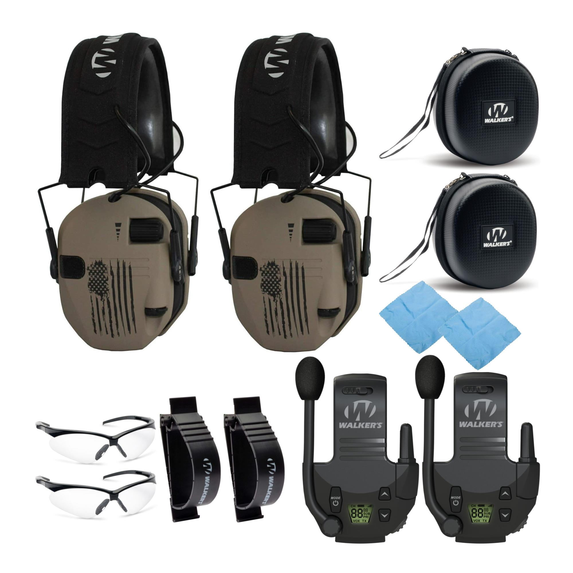 Walker's Razor Slim Electronic Muff (US Flag-FDE, 2-Pack) with ...