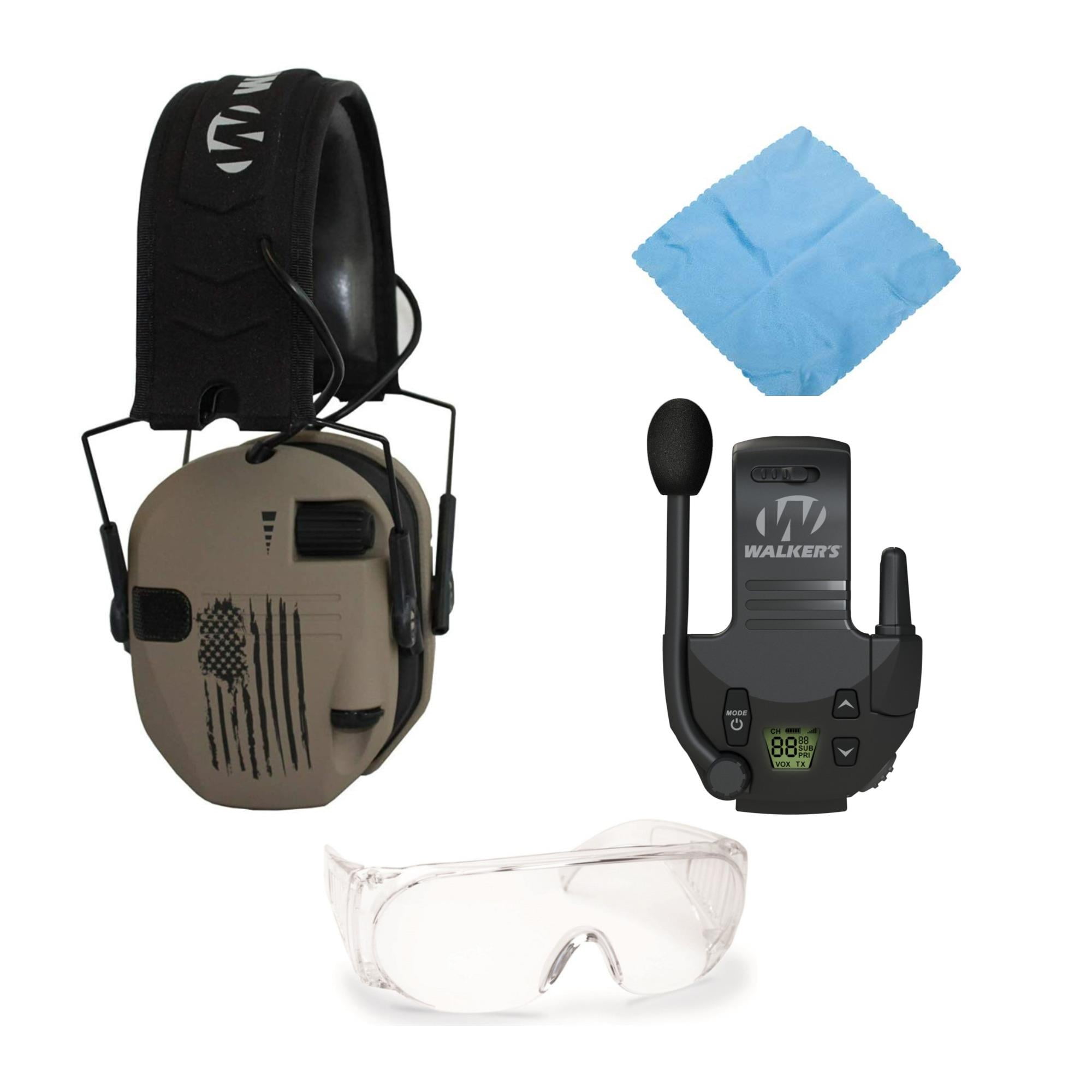 Walker's Razor Slim Electronic Muff (US Flag-FDE) Sport Bundle with ...