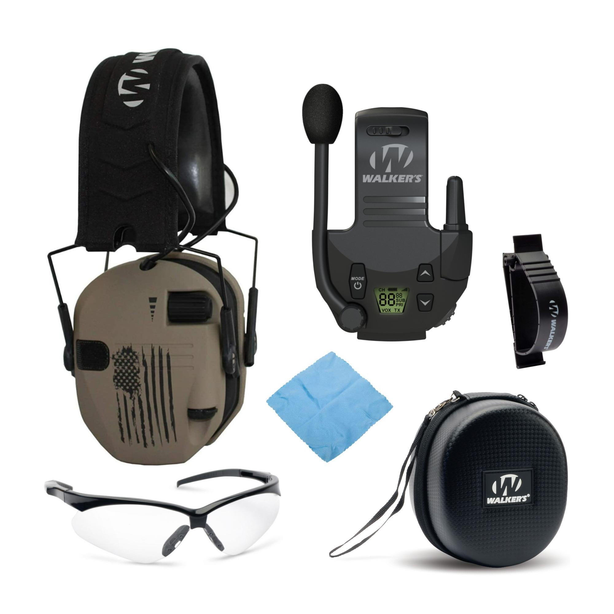 Walker's Razor Slim Electronic Muff (US Flag-FDE) with Attachment ...