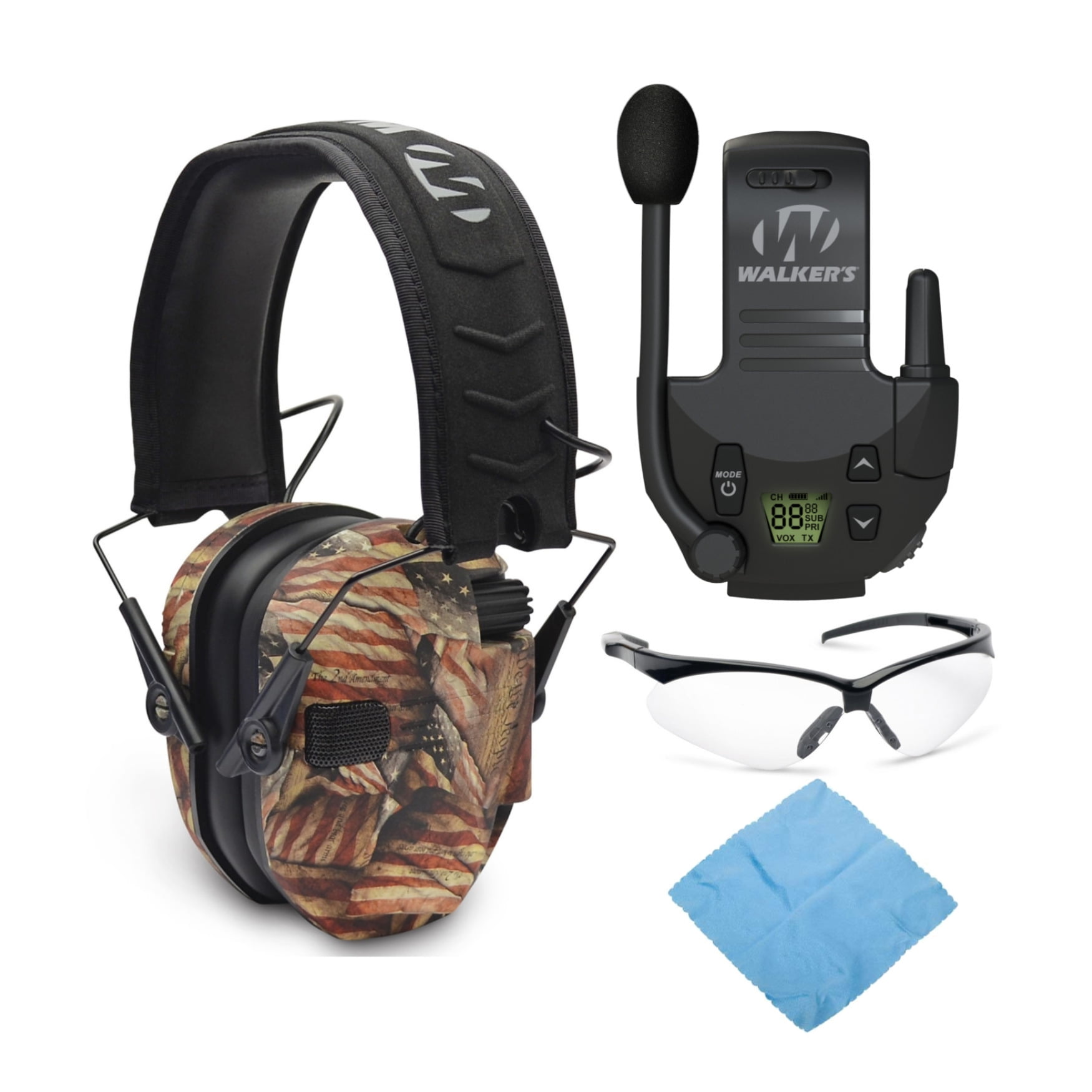 Walker's Razor Slim Electronic Shooting Muff (American Flag) Bundle ...