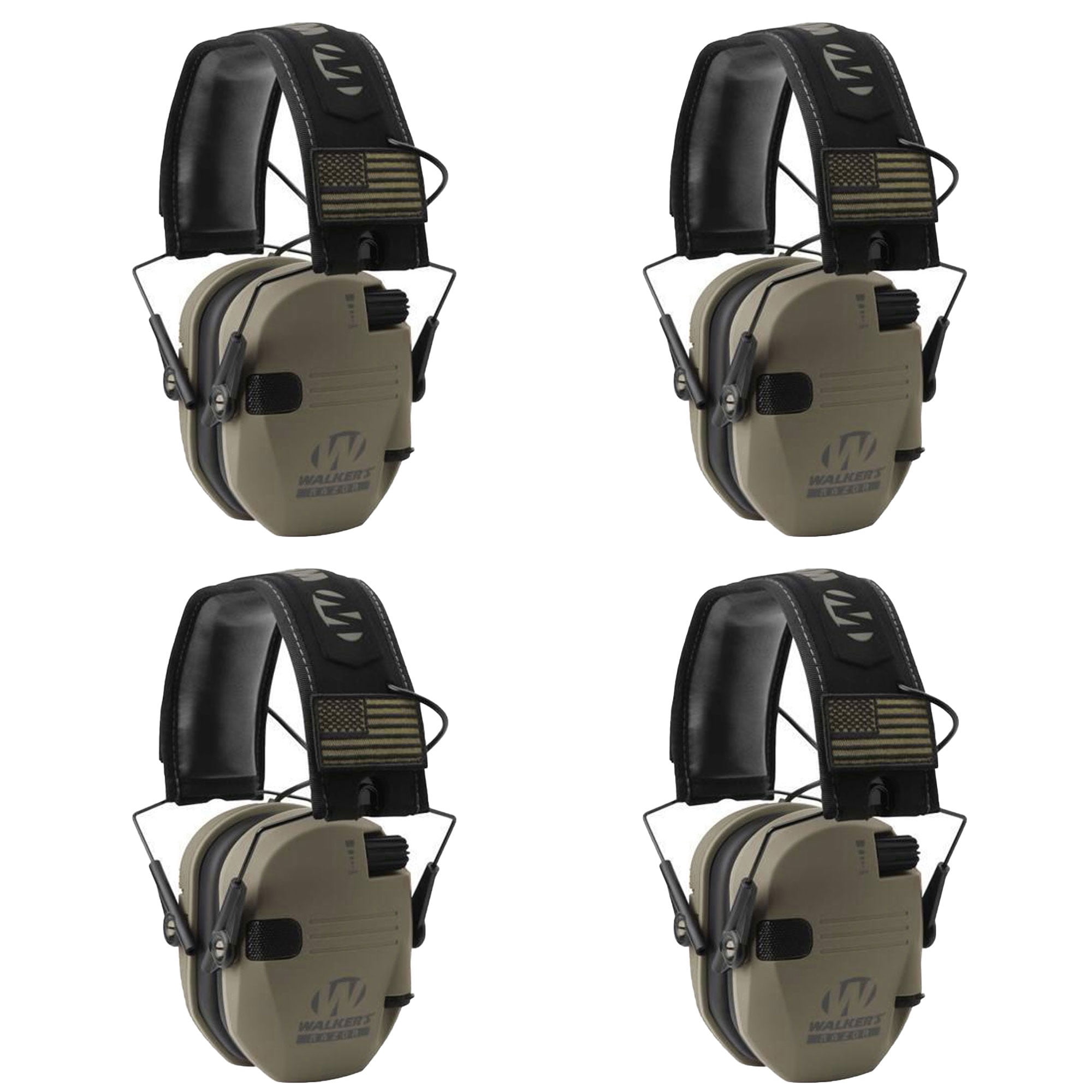 Walker's Razor Slim Shooter Electronic Protection Earmuffs, (4 Pack ...