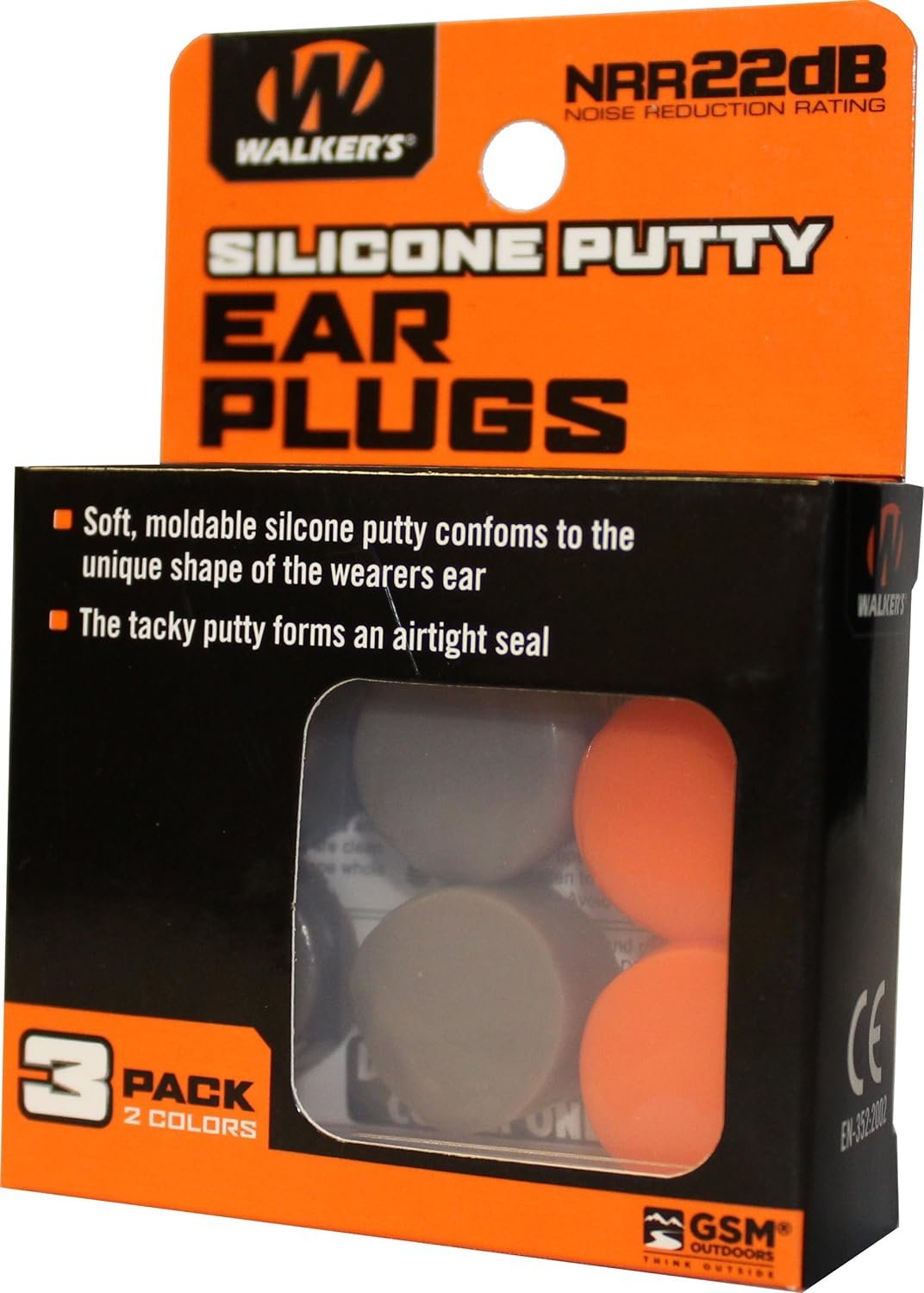 Walker's Silicon Ear Plug Pack - Orange/Flat Dark Earth - Walmart.com