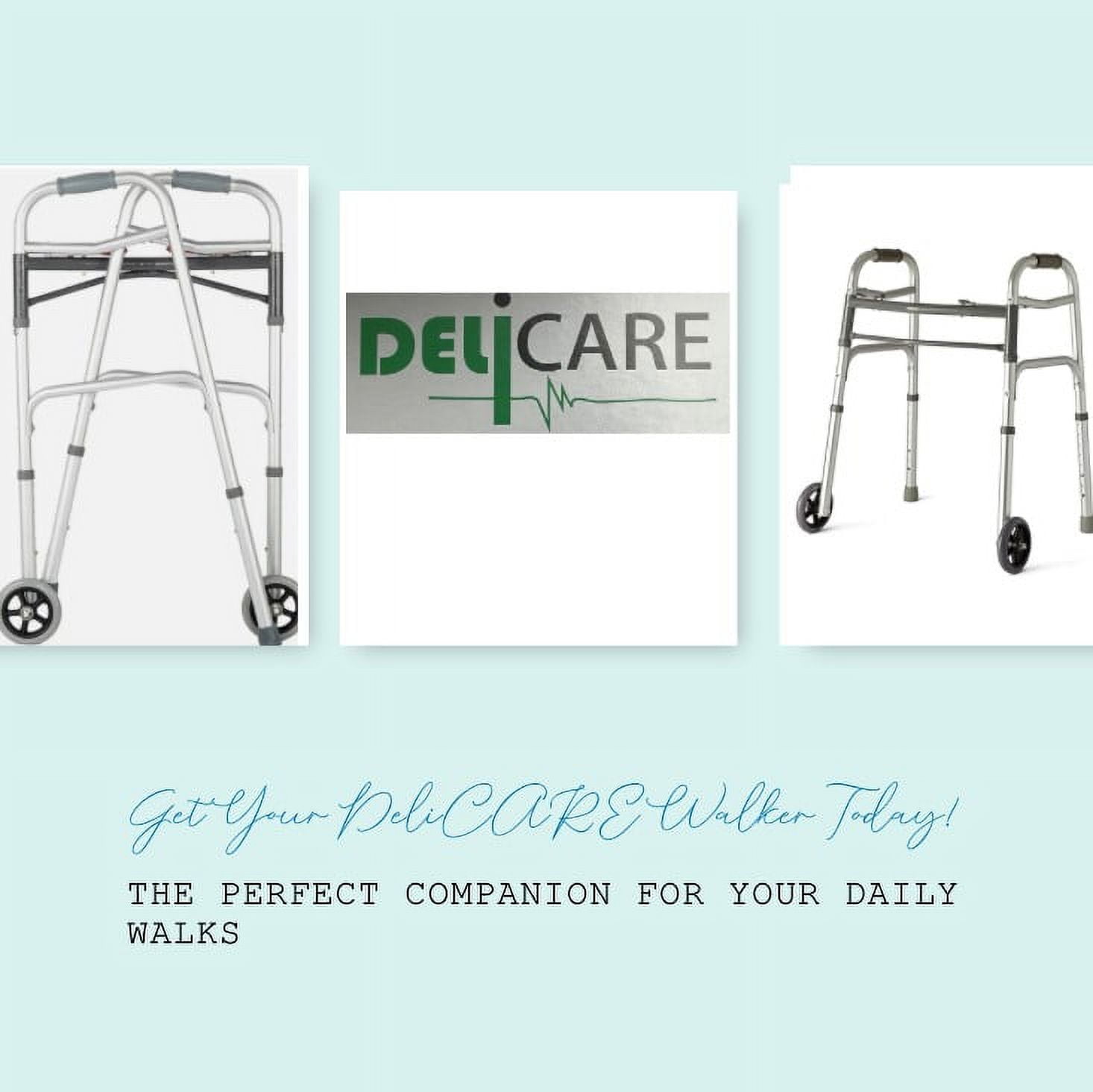 Walker with Easy Fold 2 Buttons Medical Walker With 2 Wheels Senior ...