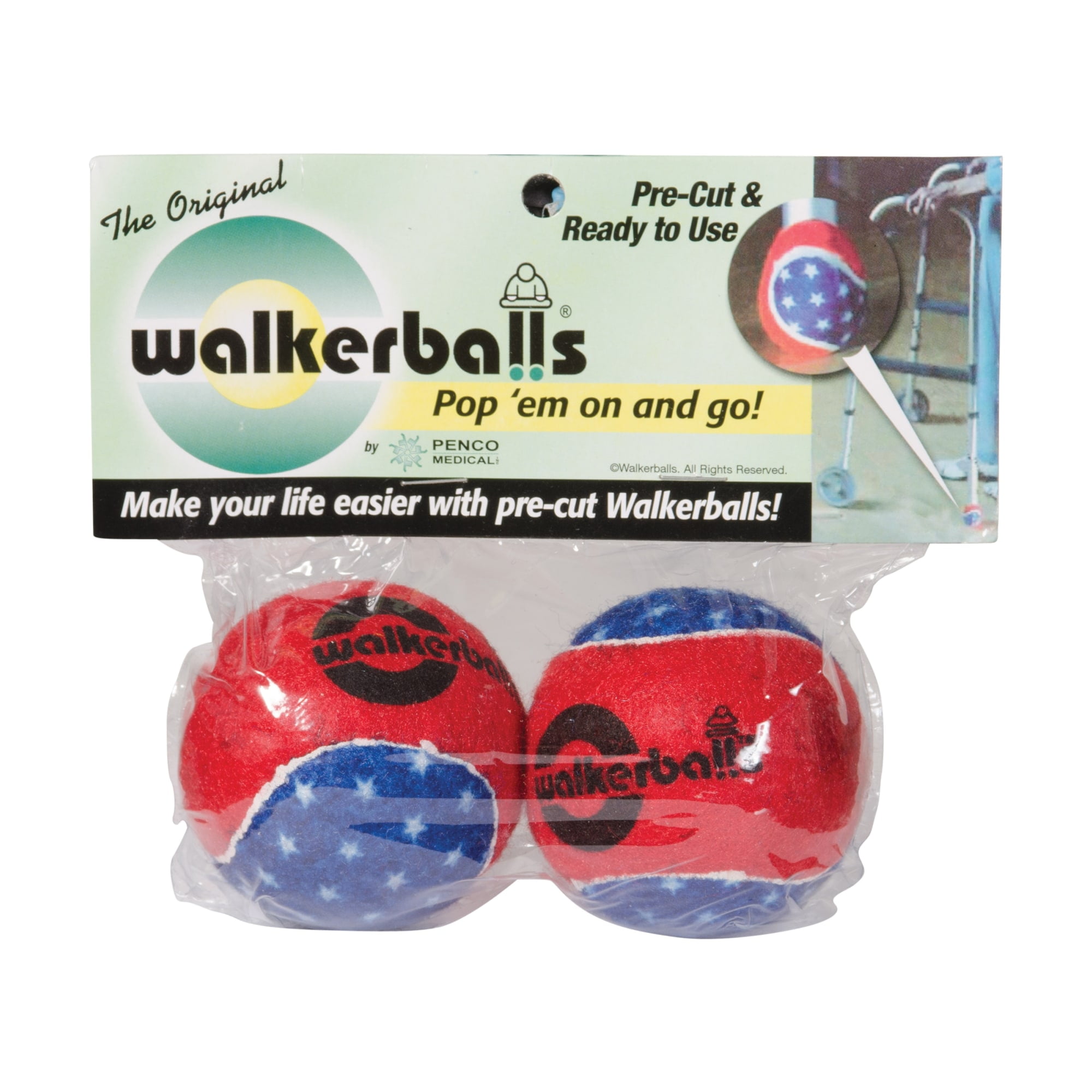 Walkerballs® Walker Tennis Ball Glides, Patriotic, Pack Of 2 HSA/FSA ...