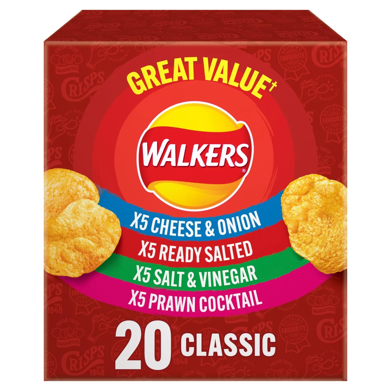 Walkers Classic Variety Multipack Crisps 20x25g, Imported from Britain ...