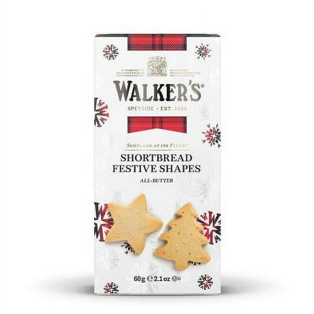 Walkers Festive Shapes Pure Butter Shortbread - Walmart.com