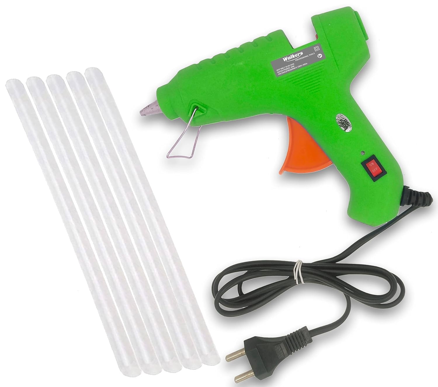Walkers High Temperature 40 Watt Black Hot Gum Glue Gun With 5 Pcs Hot ...