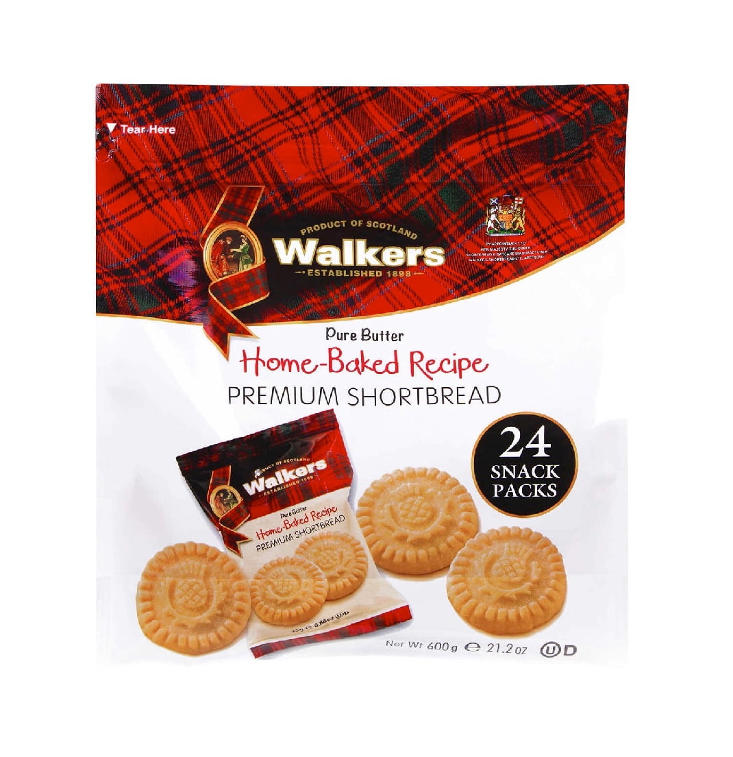 Walkers Pure Butter Premium Shortbread Cookies Snack Pack, Home-Baked ...