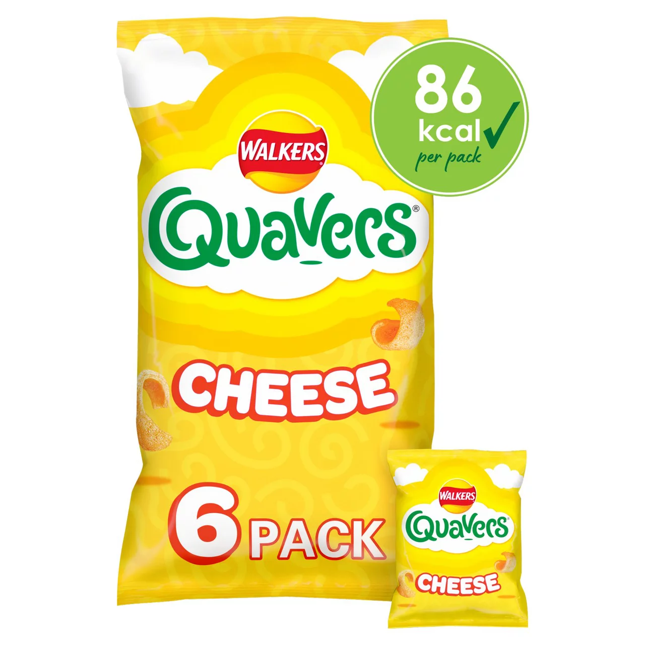 Walkers Quavers Cheese Multipack Snacks 6x16g - British Snack - Walmart.com
