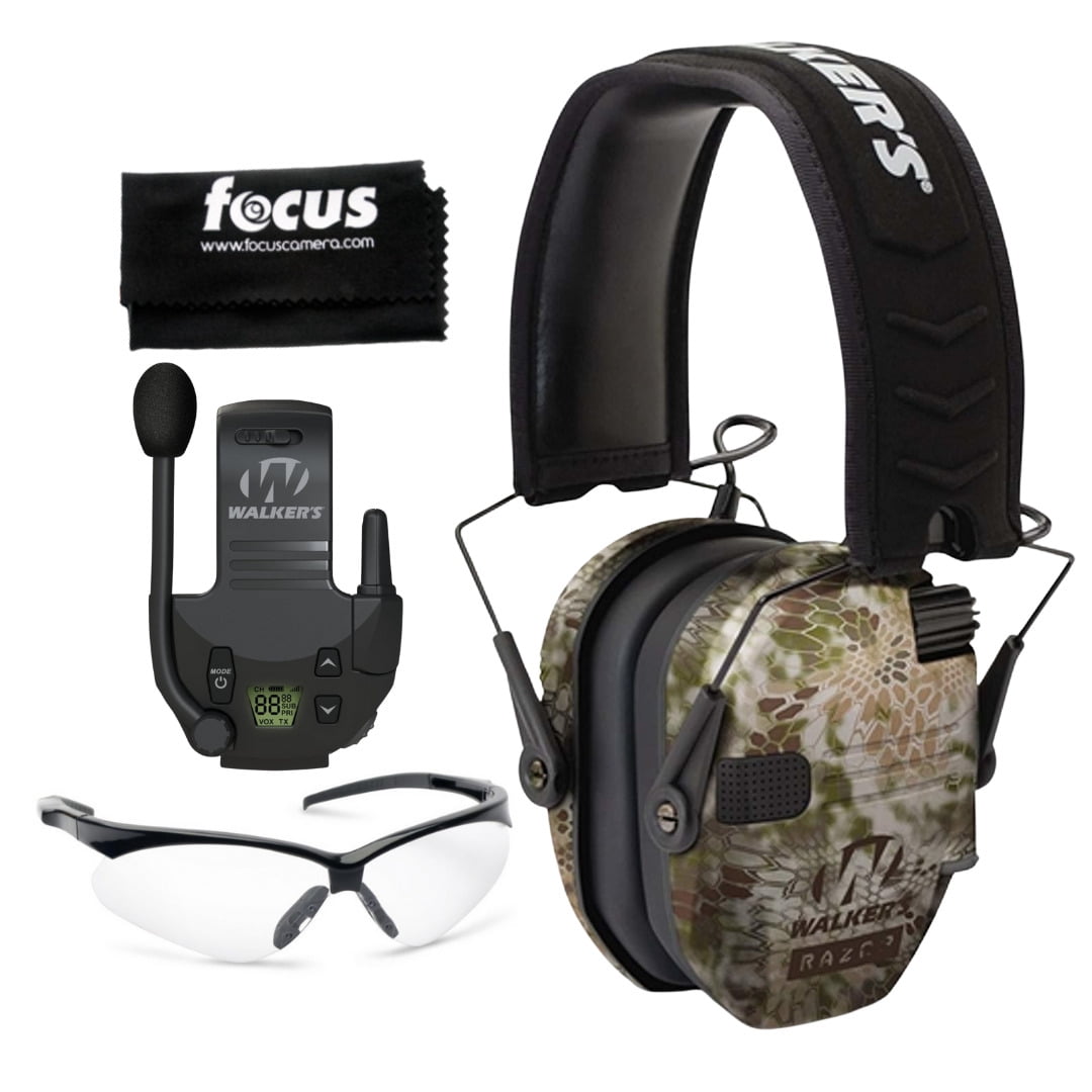 Walkers Razor Slim Electronic Ear Muffs (Kryptek Camo) Bundle with Two ...