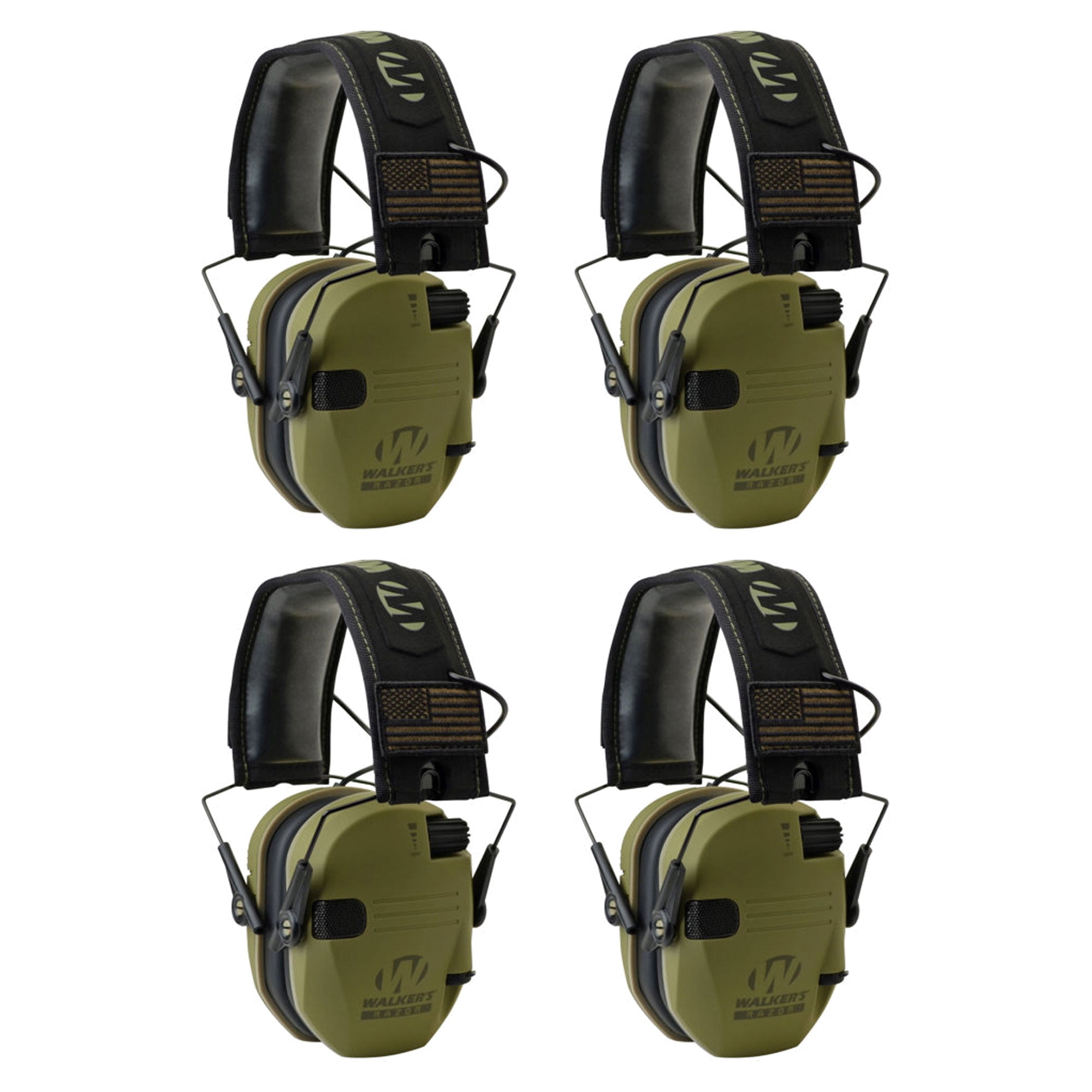 Walkers Razor Slim Electronic Hearing Protection Earmuffs, Green (4 Pack) - Walmart.com