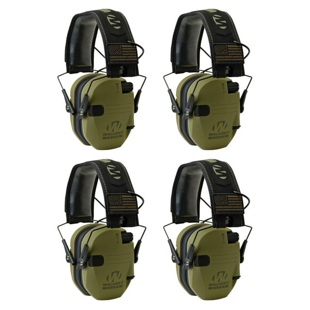 Walkers Razor Slim Electronic Hearing Protection Earmuffs, Green (4 ...