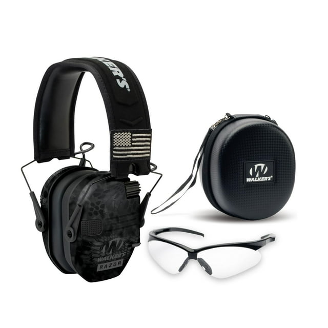 Walkers Razor Slim Electronic Muff Patriot Series (Camo) with Case and ...